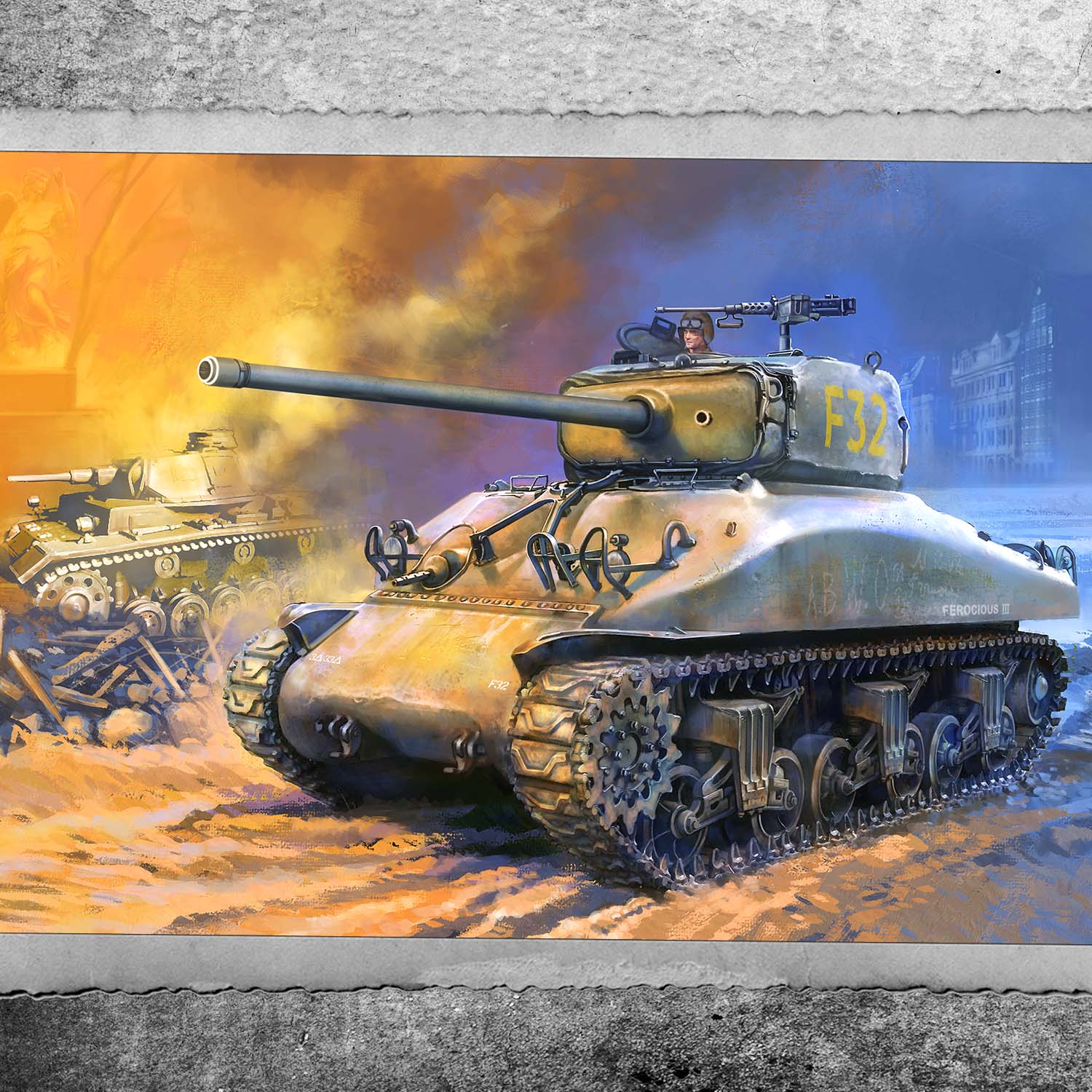 Sherman M4A1 (76) tank 33rd Armored Regiment 3rd Armored Division ...